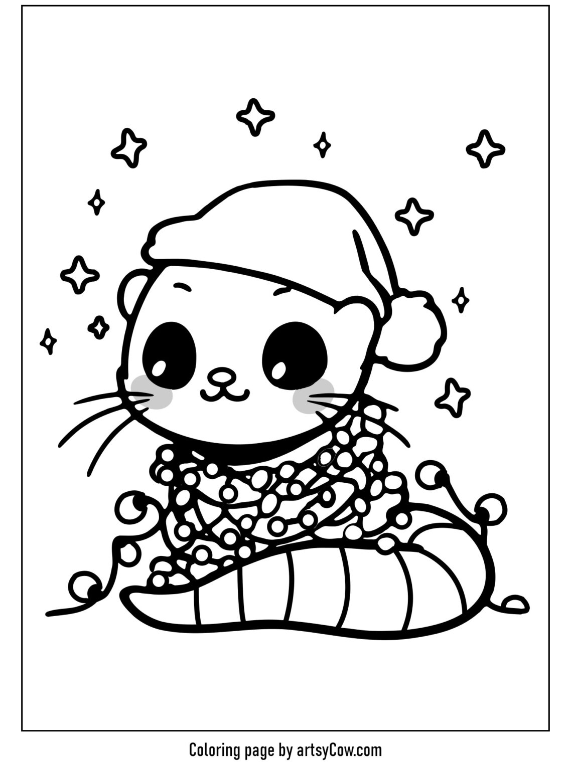 47 Cute Christmas Animal Coloring Pages For 2025 - Artsy Cow