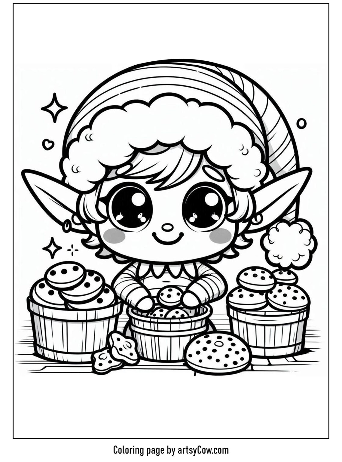 40 Christmas Elf Coloring Pages For Kids For 2025 - Artsy Cow