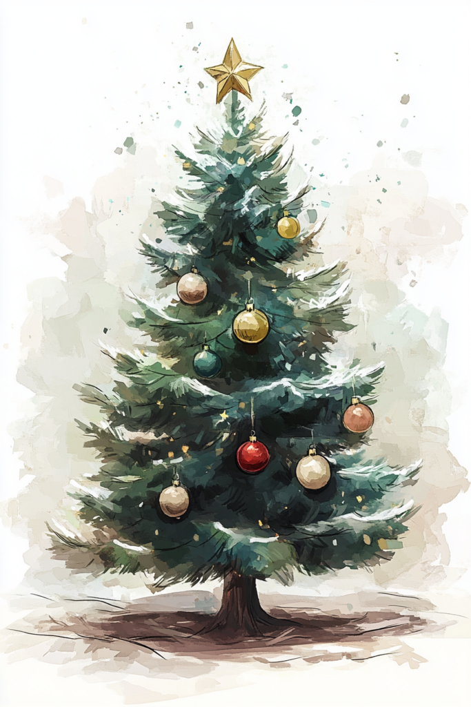 33 Christmas Tree Art Drawings For 2025 - ArtsyCow