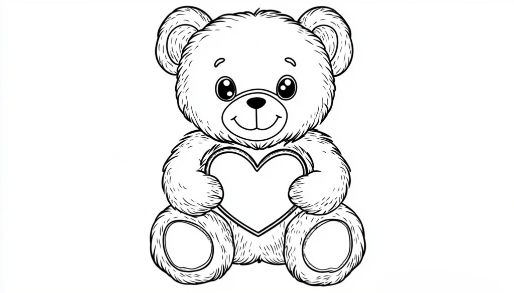 26 Teddy Bear With Heart Coloring Pages For 2026 - ArtsyCow