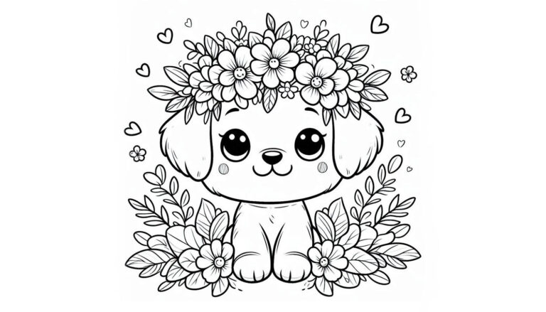 18 Cute Dog Spring Coloring Pages For 2026 - ArtsyCow